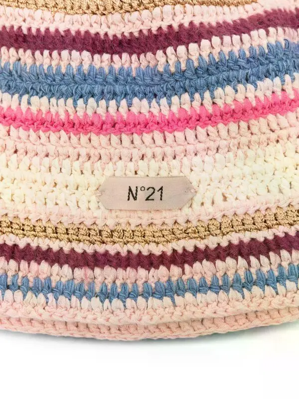 N°21 Crochet-knit Striped Beanie Hat