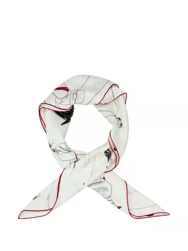 POTAMY Graphic-print Silk Scarf
