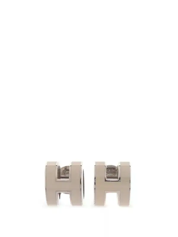 Hermès Mini Pop H Earrings - Silver