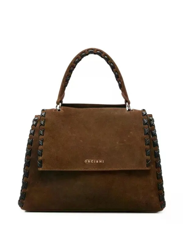Orciani Suede Shoulder Bag With Braided Trim