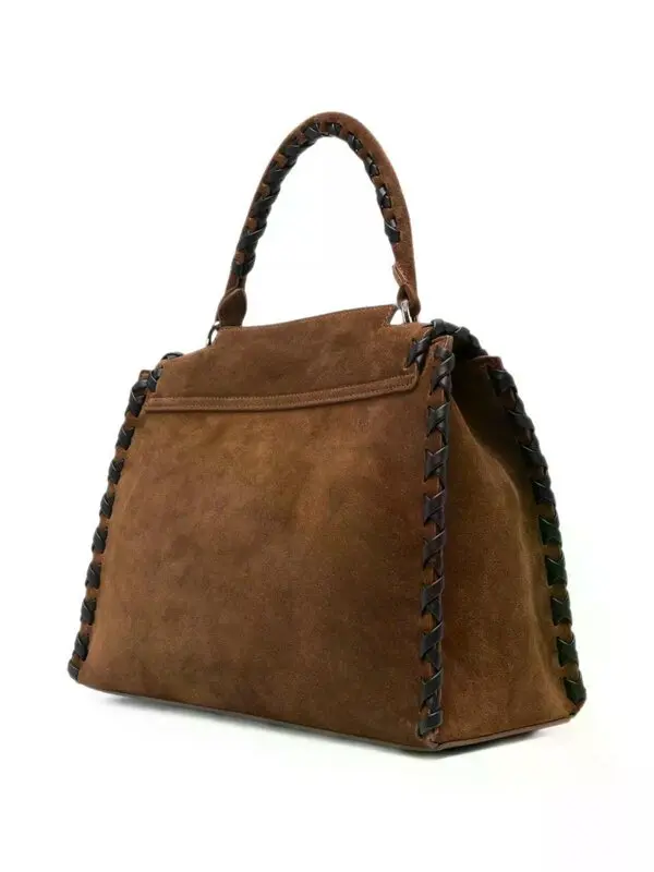 Orciani Suede Shoulder Bag With Braided Trim