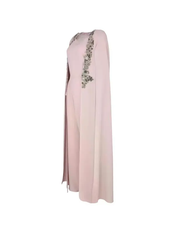 LOODYANA Bead-embellished Cape Maxi Dress