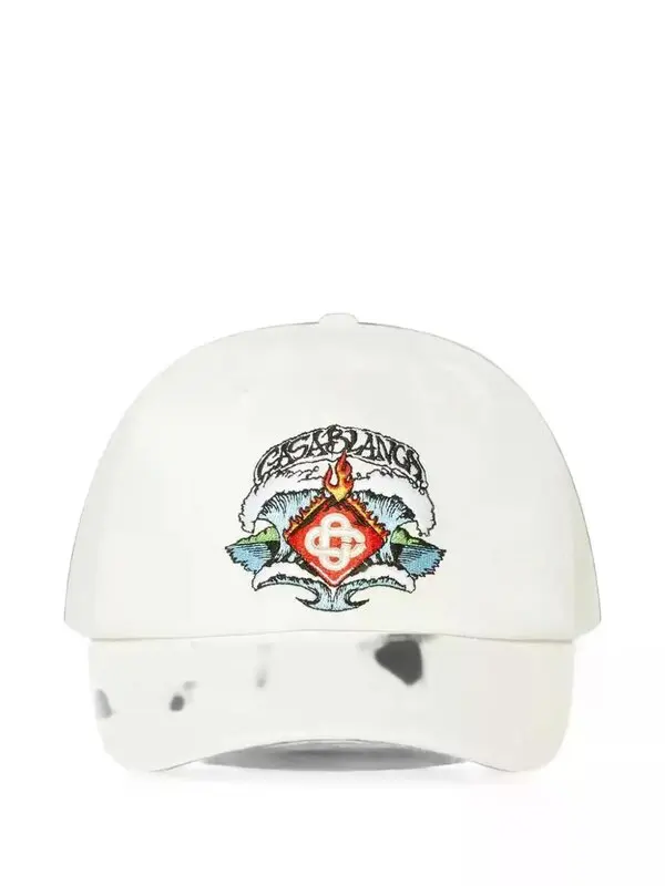 Casablanca Logo-embroidered Baseball Cap - White