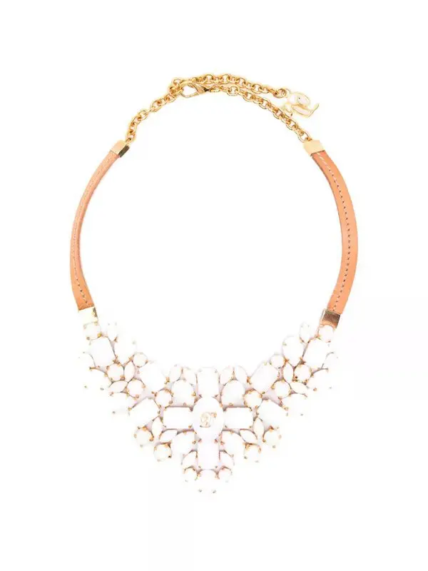 Dsquared2 Crystal-embellished Floral Motif Necklace - Gold
