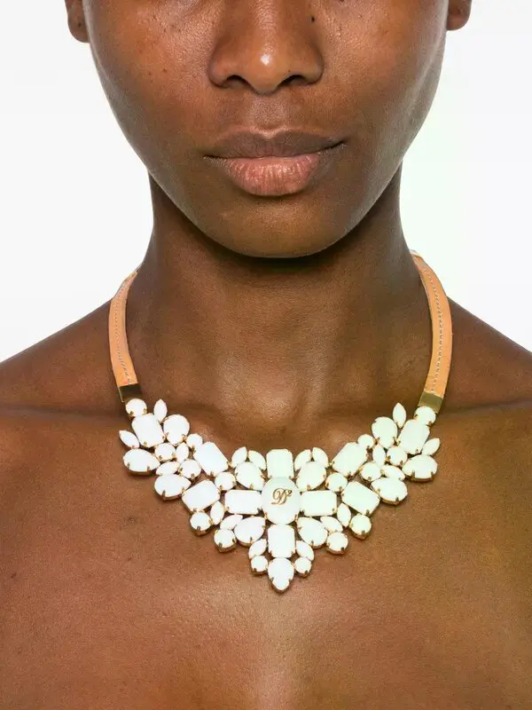 Dsquared2 Crystal-embellished Floral Motif Necklace