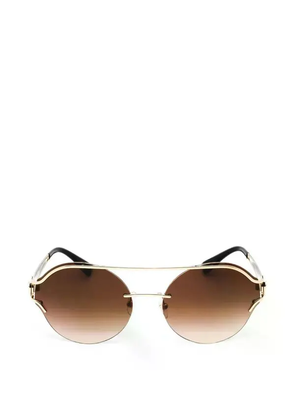 Versace Tone Round Frame Sunglasses - Gold