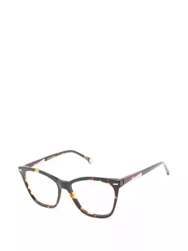 Carolina Herrera Tortoiseshell-effect Cat-eye Frame Glasses