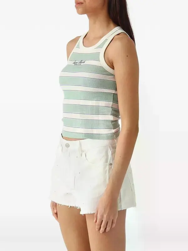 MC2 SAINT BARTH Ada Striped Ribbed-knit Tank Top
