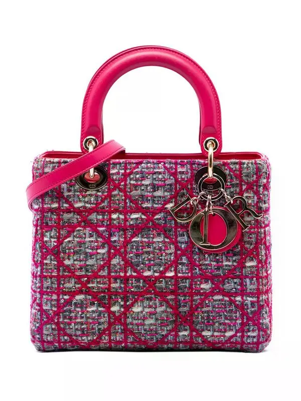 Dior 2012 Medium Tweed Macrocannage Lady Satchel