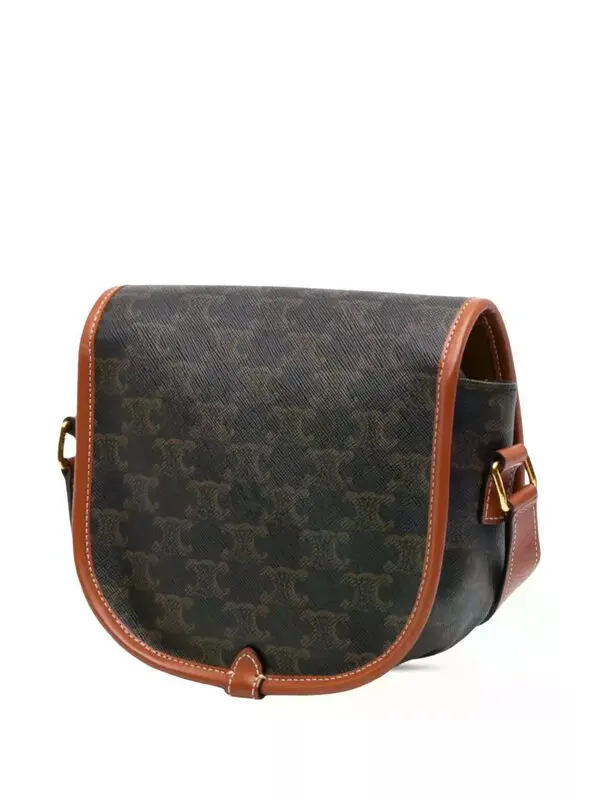 Celine 2022 Medium Triomphe Coated Canvas Folco Crossbody Bag