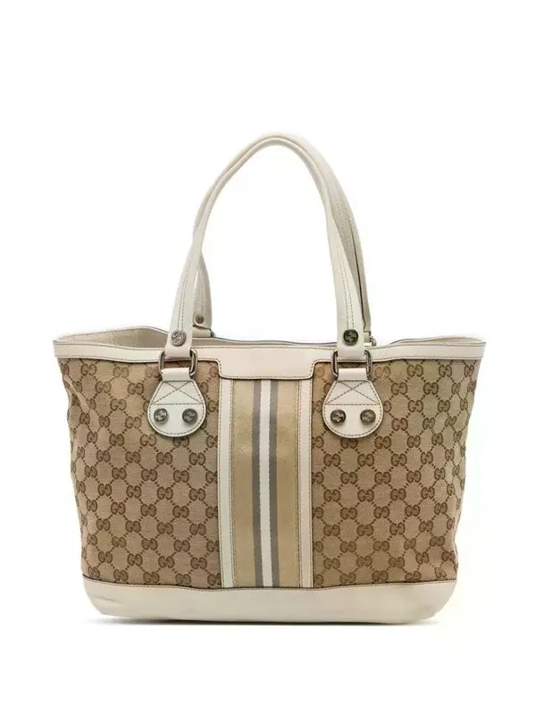 Gucci Gg Canvas Web Tote Bag - Neutrals
