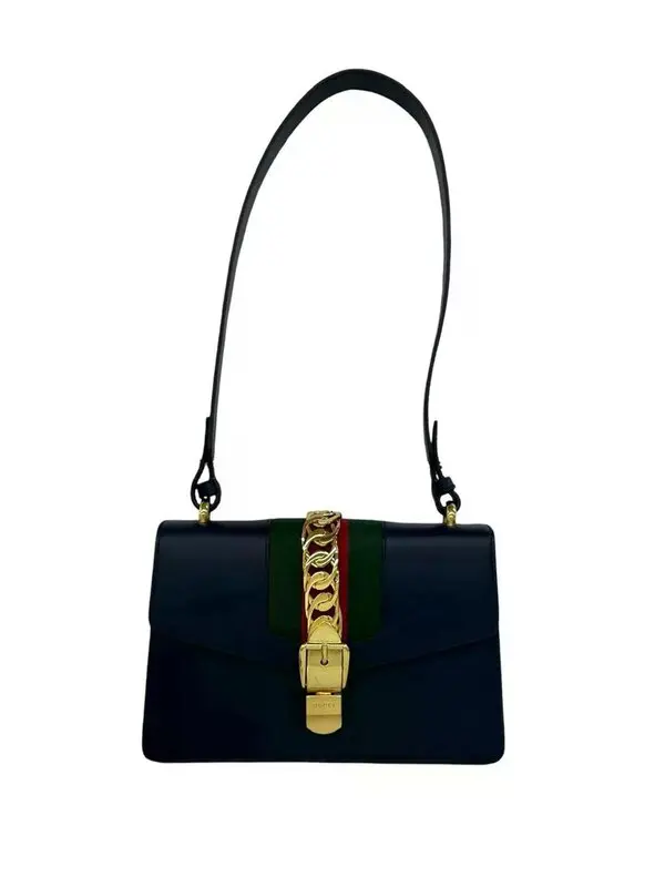 Gucci 2000-2015 Small Calfskin Web Sylvie Satchel