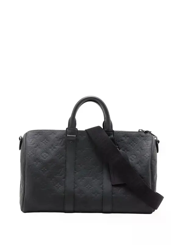 LOUIS VUITTON 2021-2026 Monogram Taurillon Keepall Bandouliere 35 Satchel