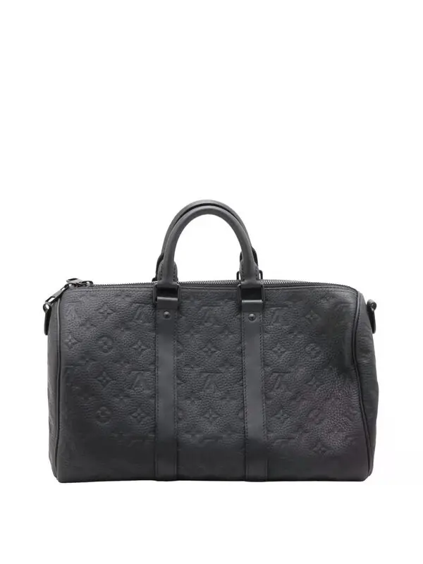 LOUIS VUITTON 2021-2026 Monogram Taurillon Keepall Bandouliere 35 Satchel