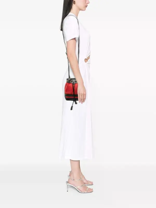 Gucci 2016-2026 Mini Suede And Patent Web Ophidia Bucket Bag
