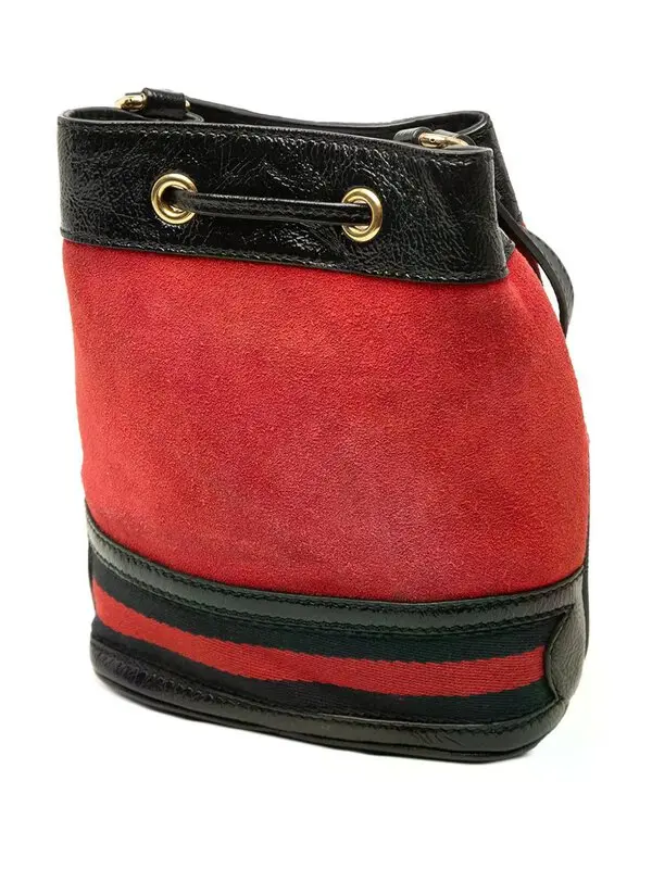 Gucci 2016-2026 Mini Suede And Patent Web Ophidia Bucket Bag