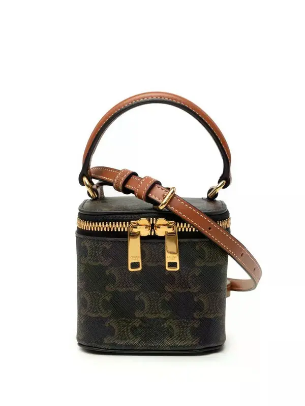 Celine 2021-2026 Mini Triomphe Coated Canvas Vanity Case Satchel