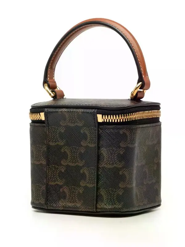 Celine 2021-2026 Mini Triomphe Coated Canvas Vanity Case Satchel