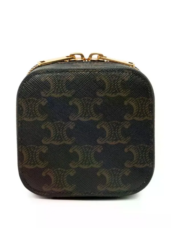 Celine 2021-2026 Mini Triomphe Coated Canvas Vanity Case Satchel