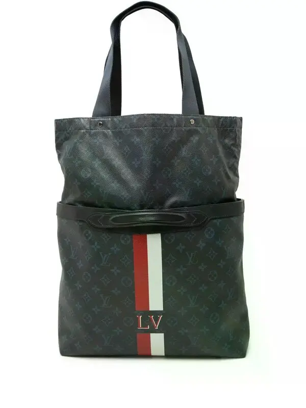 LOUIS VUITTON Monogram Cobalt Stripe Tote Bag