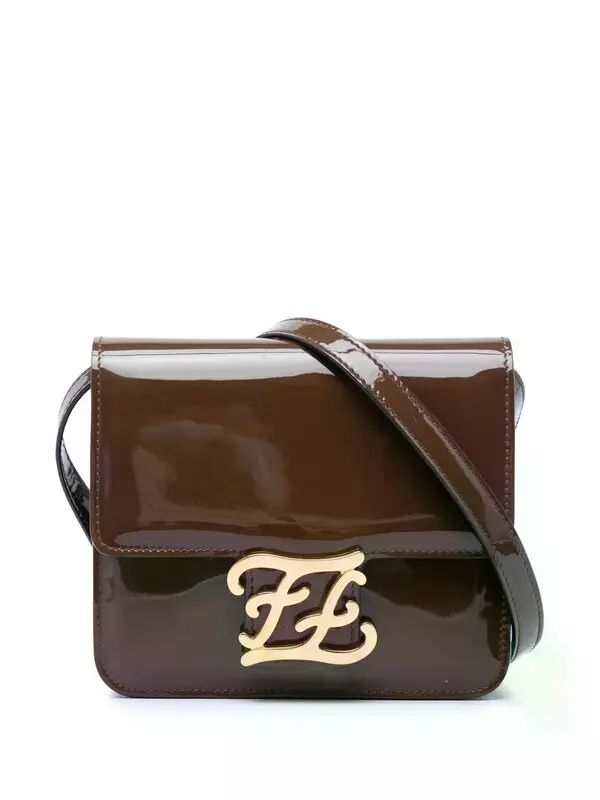 Fendi Patent Karligraphy Crossbody Bag