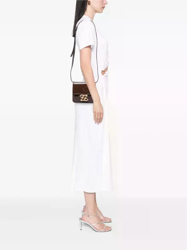 Fendi Patent Karligraphy Crossbody Bag