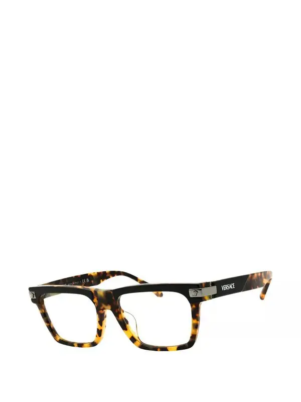 Versace Tortoiseshell Effect Rectangle Frame Eyeglasses