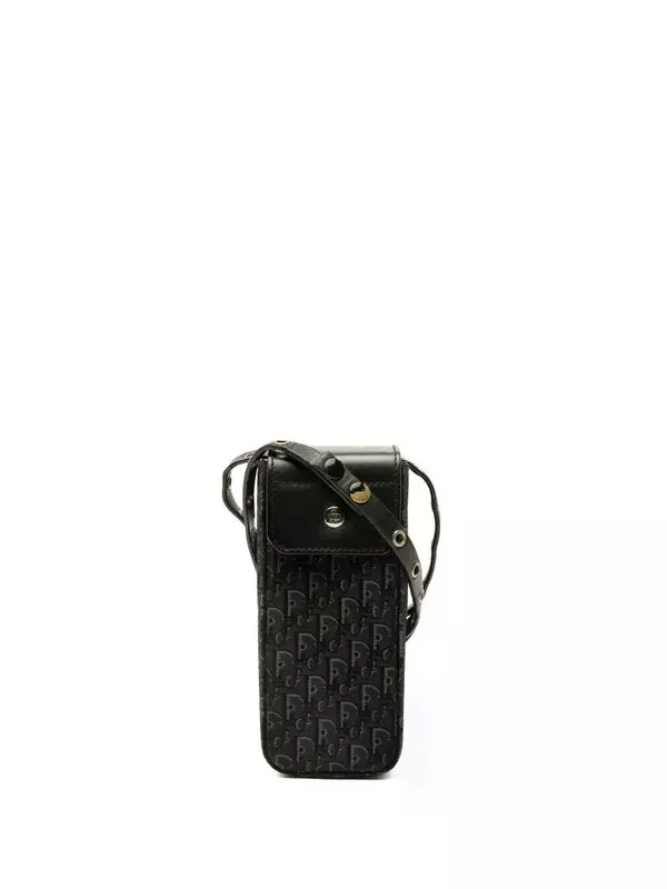 Dior Diorissimo Trotter Canvas Phone Pouch Crossbody Bag - Black