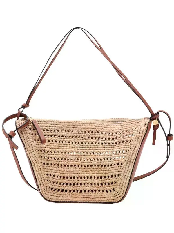 Loewe 2010-2026 Mini Raffia Hammock Hobo Satchel - Neutrals
