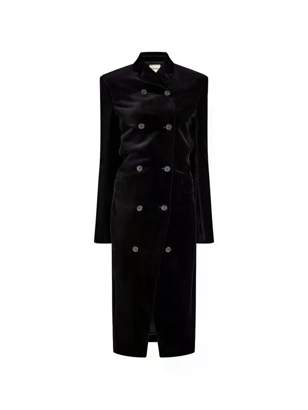 Khaite Rolon Velvet Double-breasted Coat