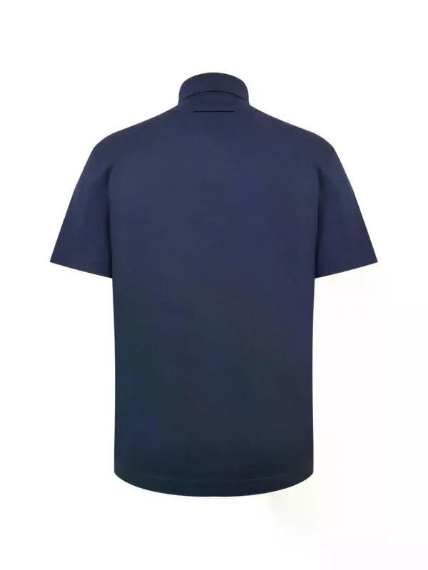 Zegna Navy Cotton Piquet Polo Shirt