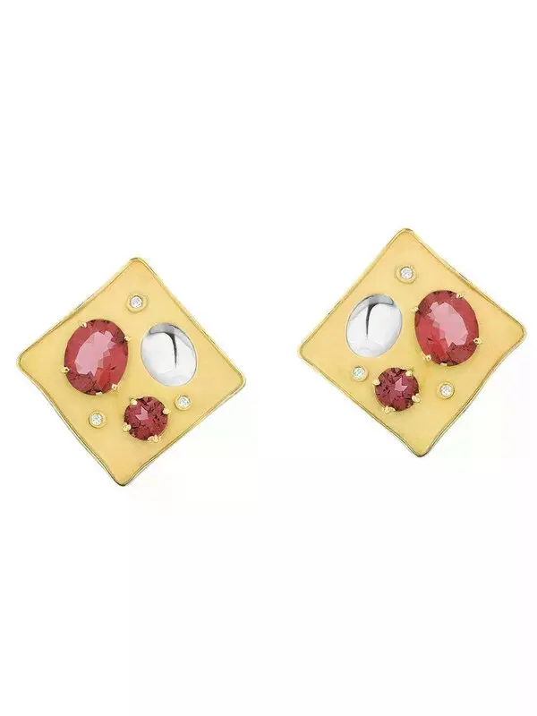CAROL KAUFFMANN Tourmaline And Diamond Earrings
