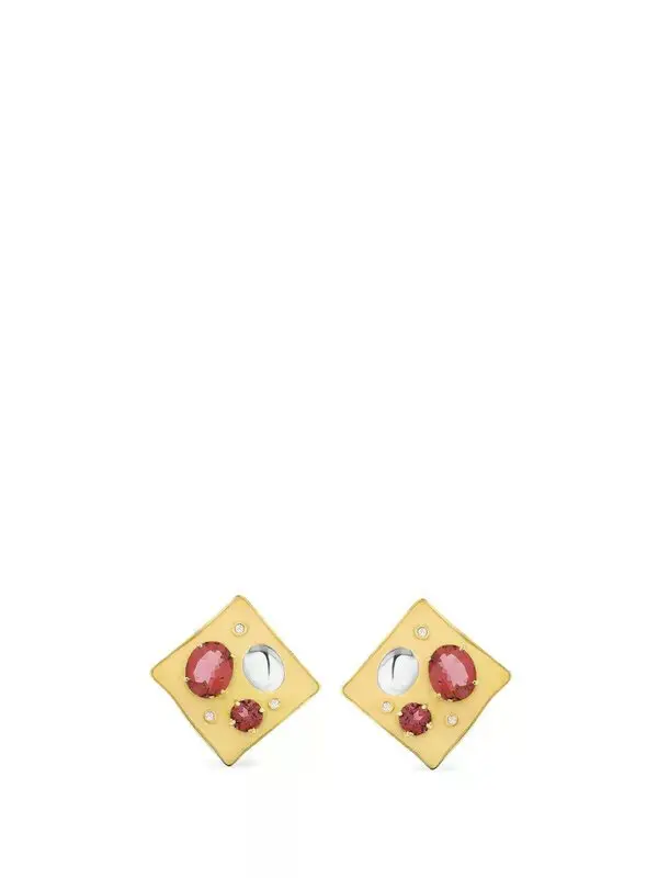CAROL KAUFFMANN Tourmaline And Diamond Earrings - Gold