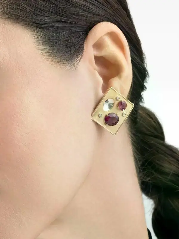 CAROL KAUFFMANN Tourmaline And Diamond Earrings