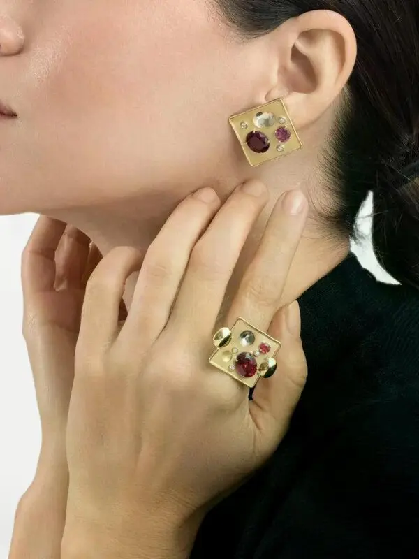 CAROL KAUFFMANN Tourmaline And Diamond Earrings