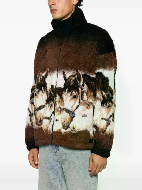 MAISON MARGIELA Horse-print Zip-up Cardigan