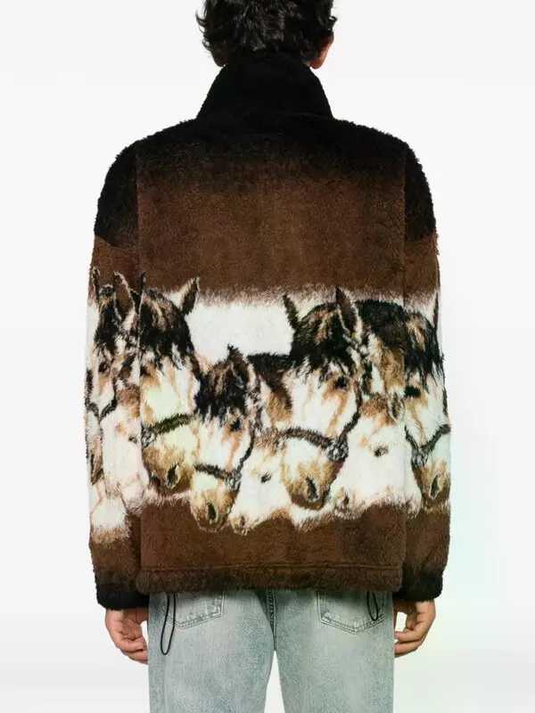 MAISON MARGIELA Horse-print Zip-up Cardigan