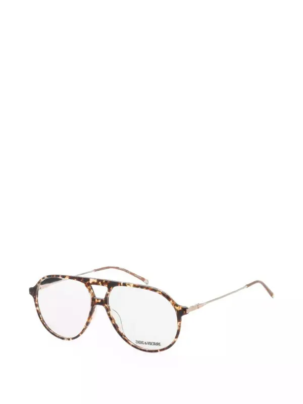 Zadig&Voltaire Tortoiseshell-effect Pilot-frame Glasses