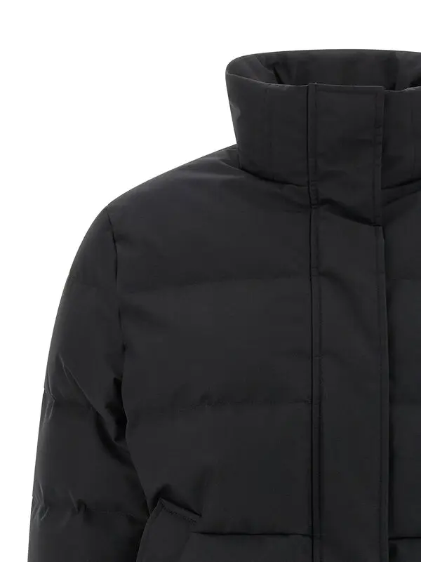 Alexander McQueen Cropped Quilted Down Jacket With Stand Collar