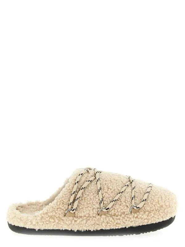 Moon Boot Teddy Slipper Mules - Cream