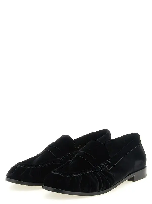 Saint Laurent Le Loafer' Velvet Loafers - Black