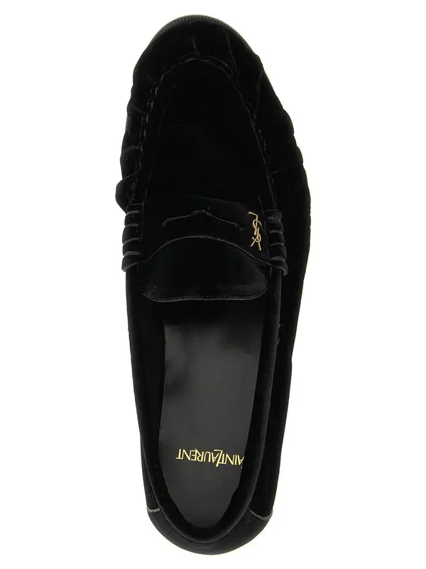 Saint Laurent Le Loafer' Velvet Loafers - Black