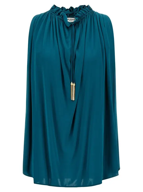 Balmain Pompon Catene' Top - Blue