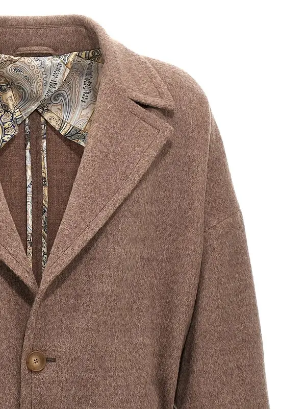 Etro Single-breasted Wool Coat