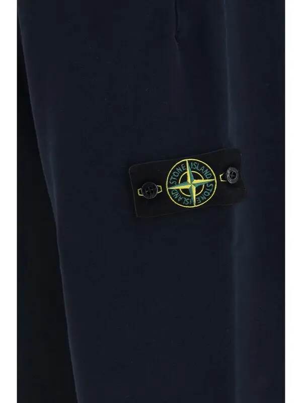 Stone Island Logo Patch Sweatpants - Blue