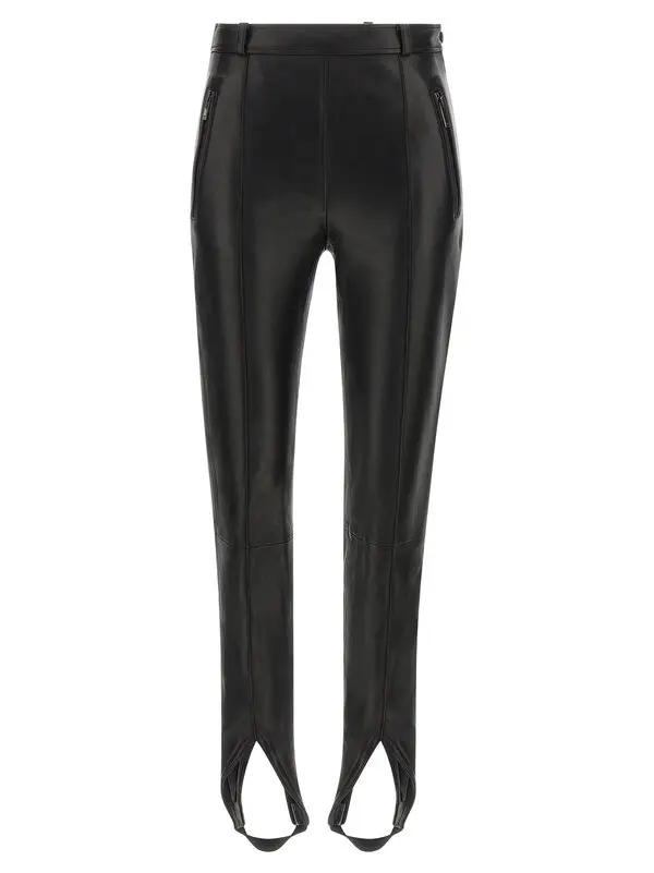 Balmain Leather Fuseau Leggings - Black