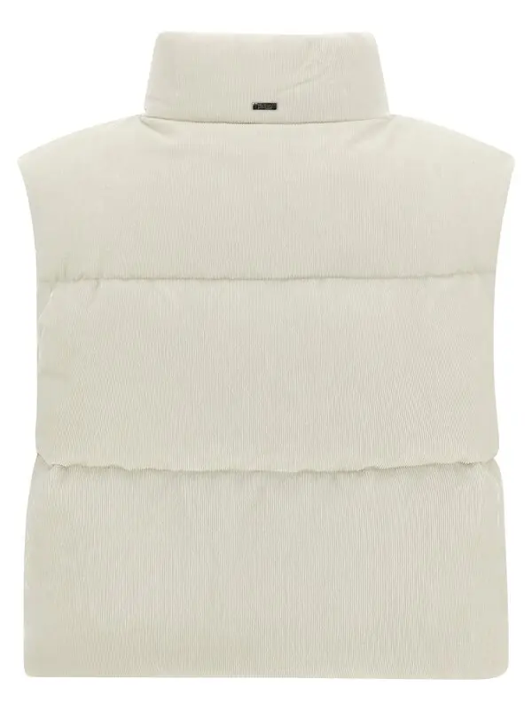 Herno Bright Corduroy Quilted Puffer Vest - White