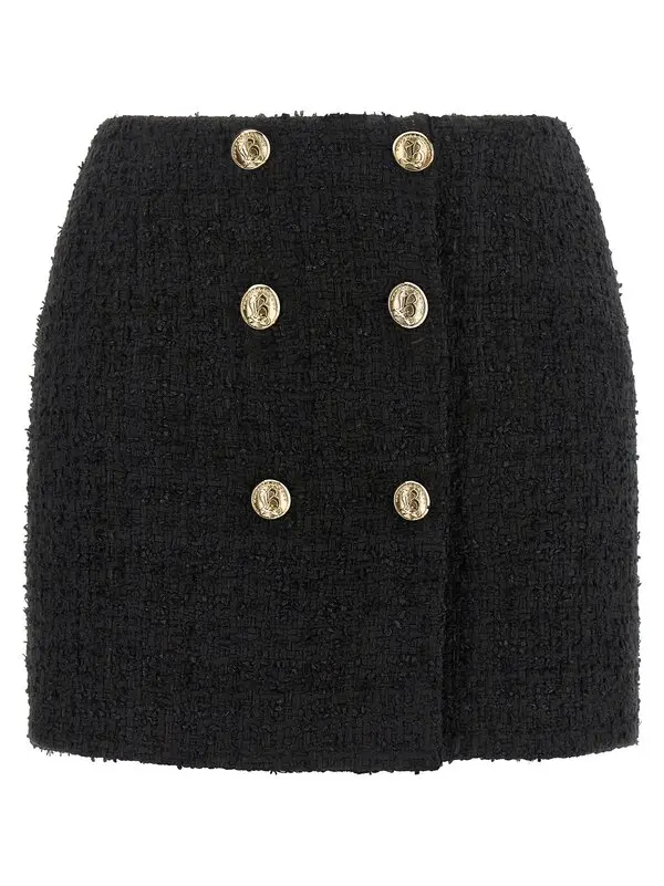 Balmain Embossed Button Detail Miniskirt
