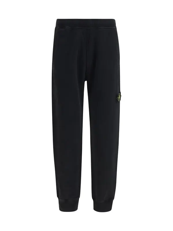 Stone Island Logo Patch Sweatpants - Black