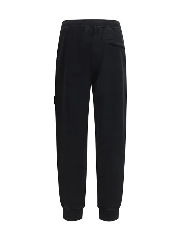 Stone Island Logo Patch Sweatpants - Black